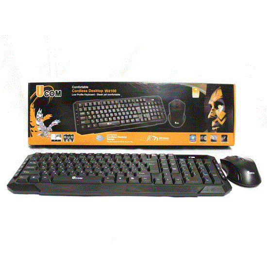 فروشگاه کالابرد. کیبرد و موس یوکام UCOM W4100 Wireless Keyboard & Mouse