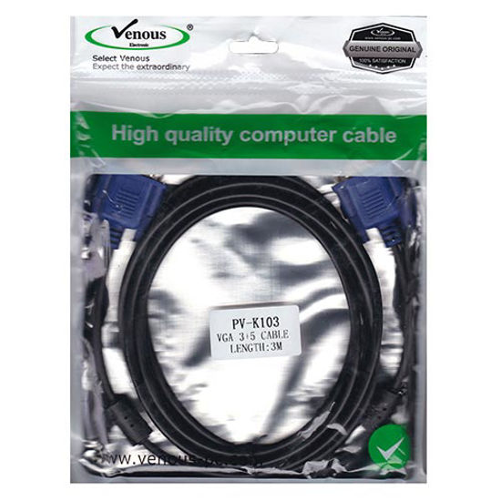 فروشگاه کالابرد. مشخصات کابل VGA ونوس مدل PV-K103 طول 3 متر