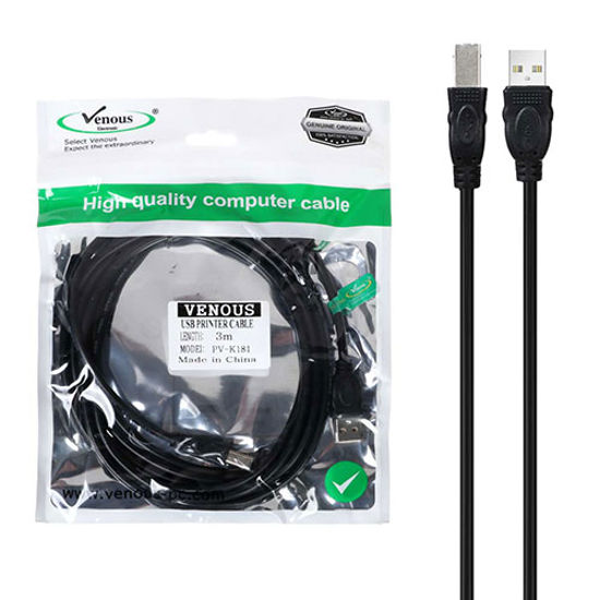فروشگاه کالابرد. مشخصات و قیمت کابل پرینتر 3 متری Venous PV-K181